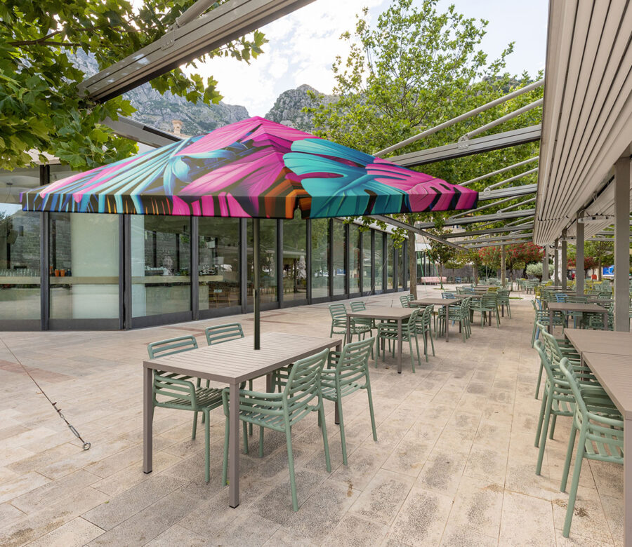 Bar parasol with frills - Ready-made solutions | LaboPrint.eu